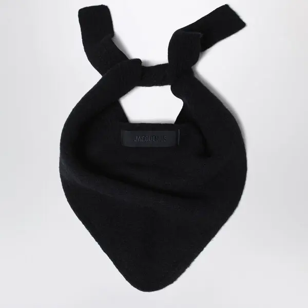 Jacquemus Scarf With Grosgrain Logo - Black