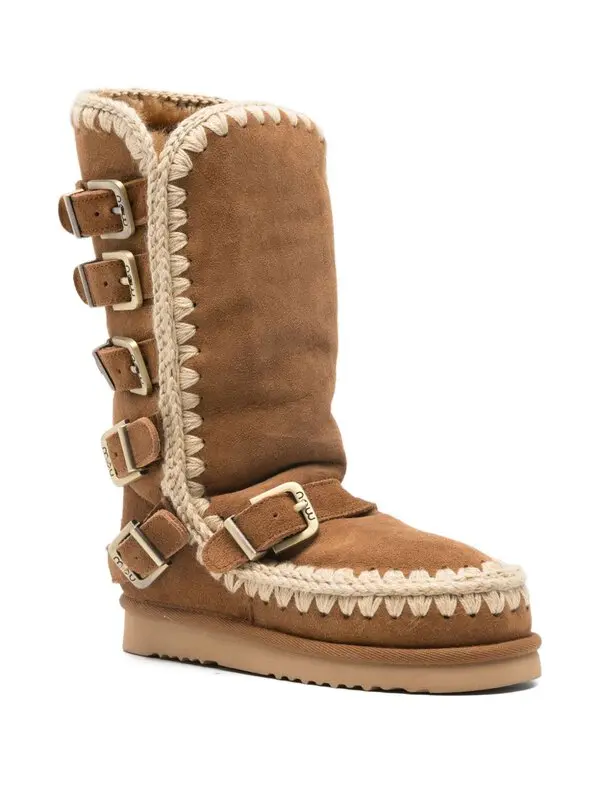 Mou Eskimo Buckle Boots - Leather Brown