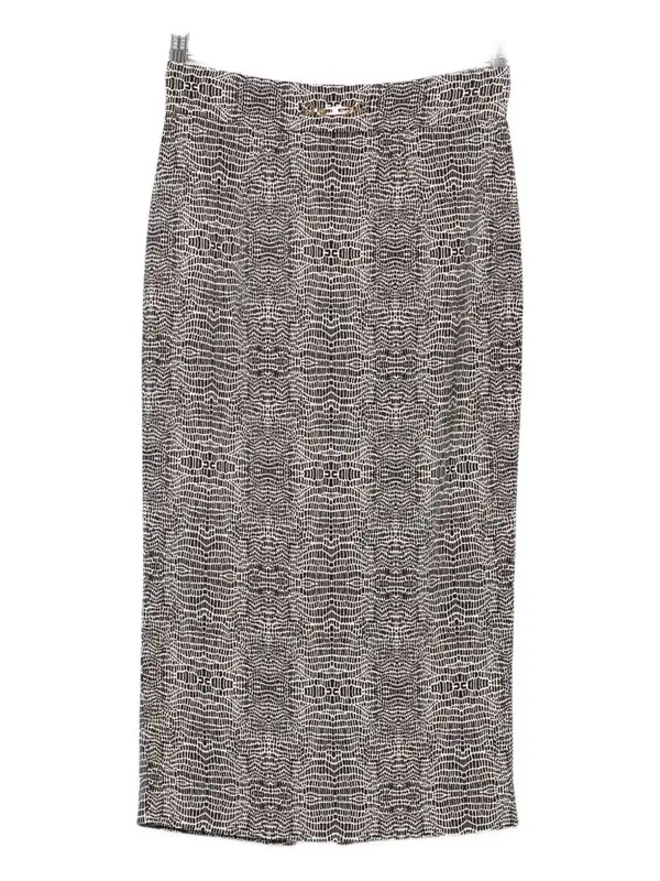 Elisabetta Franchi Midi Skirt With Gold-tone Hardware - Black