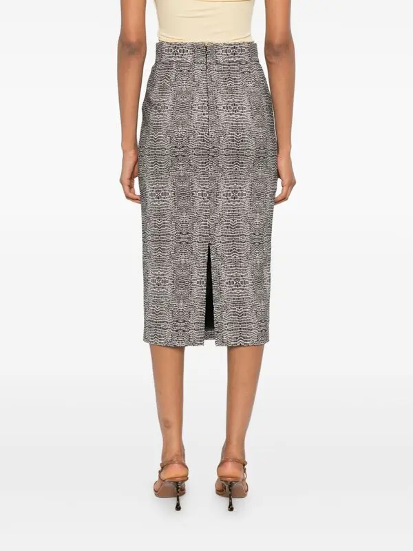 Elisabetta Franchi Midi Skirt With Gold-tone Hardware - Black
