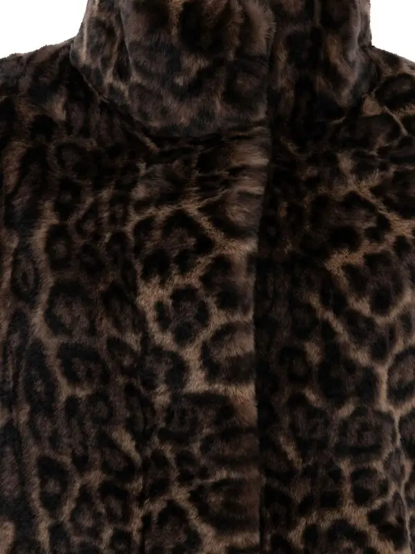 Apparis Blair Leopard Print Coat - Brown