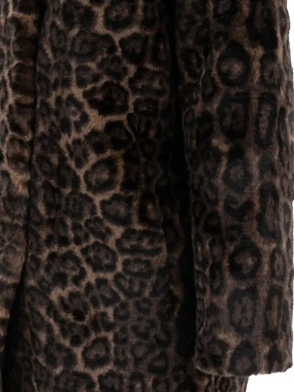 Apparis Blair Leopard Print Coat - Brown