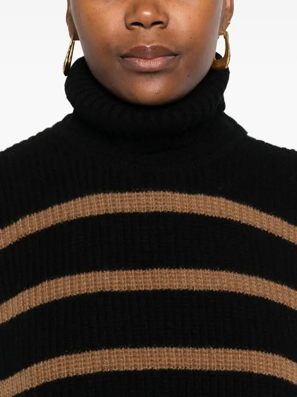 DAVANTINO Wool Turtleneck Sleeveless Sweater - Black