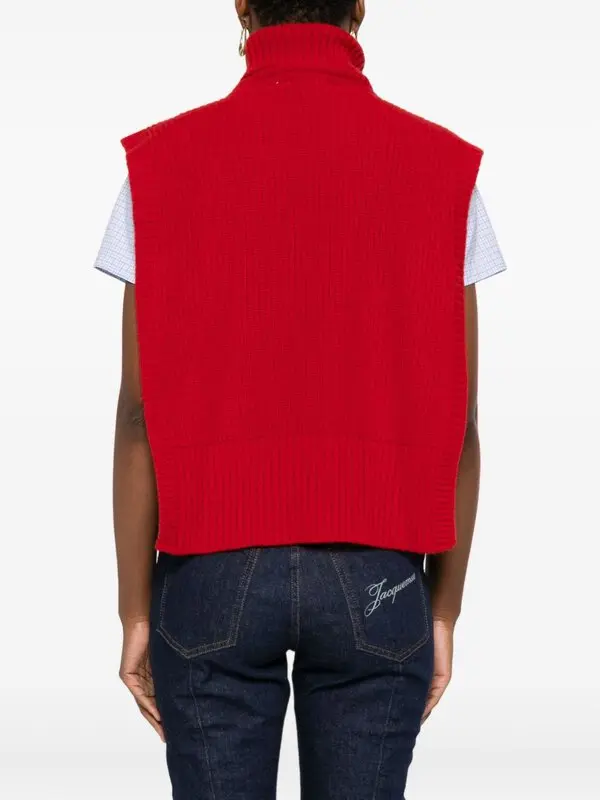 DAVANTINO Wool Turtleneck Sleeveless Sweater