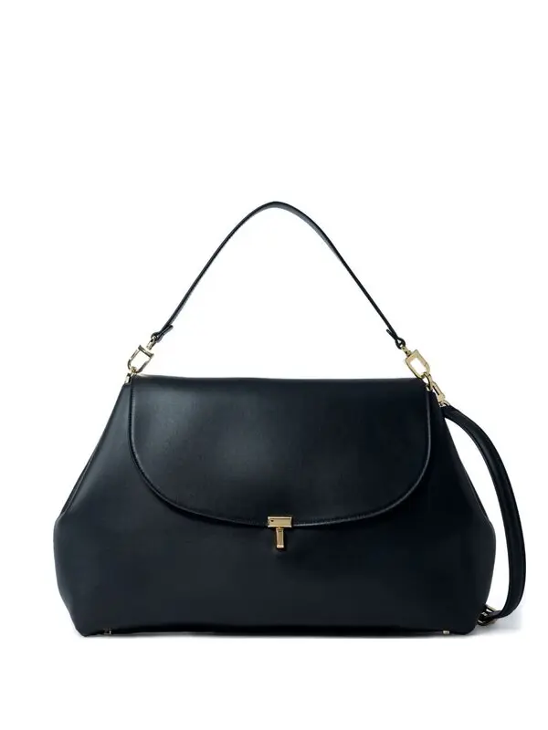 TOTÊME T-lock Leather Shoulder Bag - Black