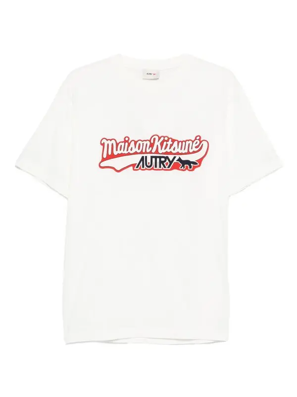 AUTRY X MAISON KITSUNE Logo Cotton T Shirt - White
