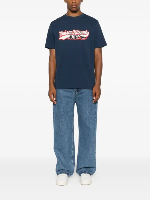 AUTRY X MAISON KITSUNE Logo Cotton T Shirt