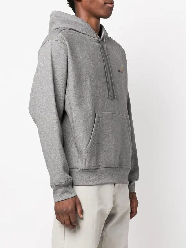 Carhartt Work In Progress Logo Cotton-blend Hoodie - Grey
