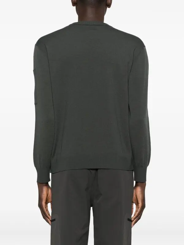 C.P. COMPANY Logo Wool Crewneck Sweater - Grey