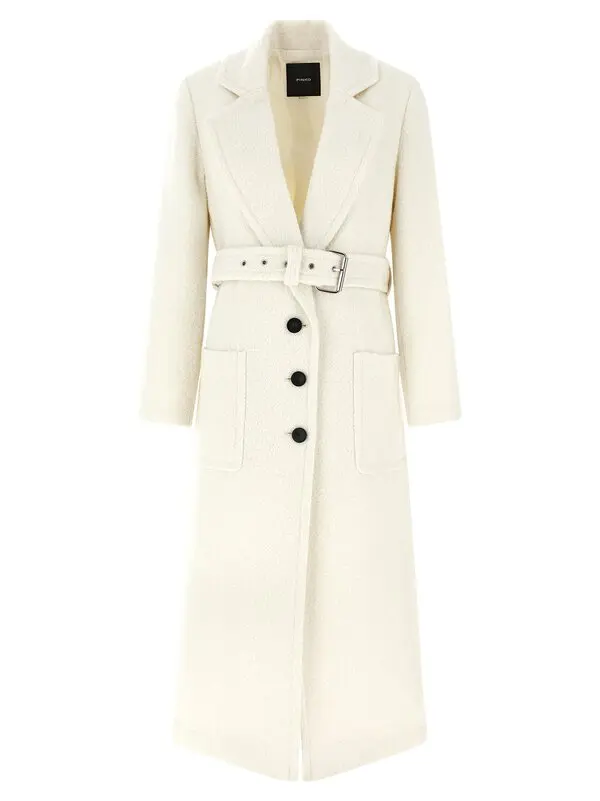 Pinko Cerfoglio Single-breasted Bouclé Coat