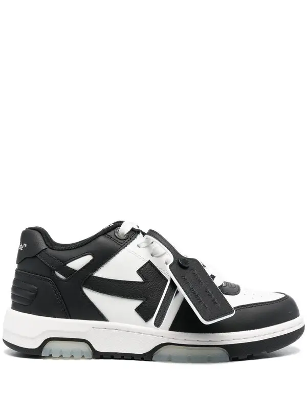 Off White Out Of Office Leather Sneakers - Black