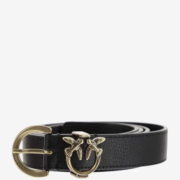 Pinko Tamboril Leather Belt - Black