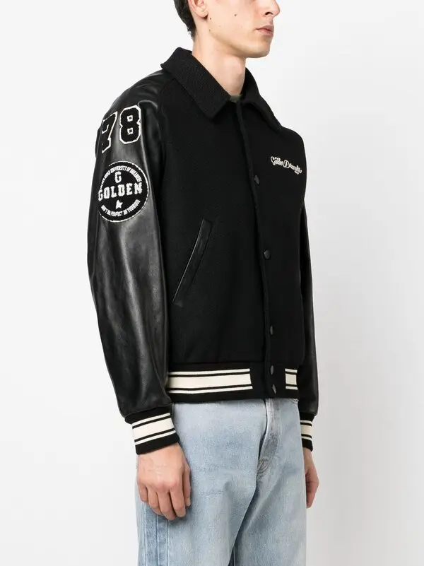 GOLDEN GOOSE Wool And Leather Bomber Jacket