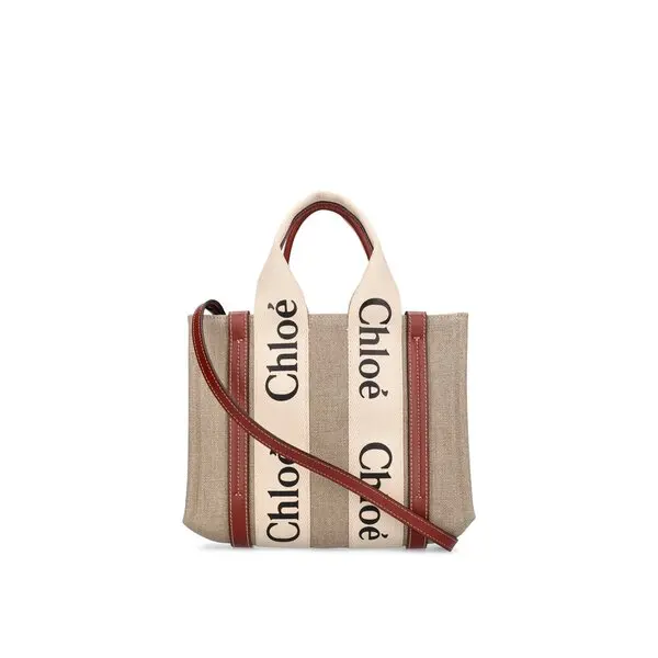 Chloé Woody Small Tote Bag - Beige