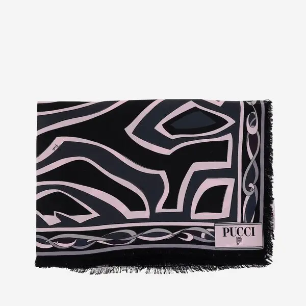 Emilio Pucci Silk Scarf With Maze Print - Red