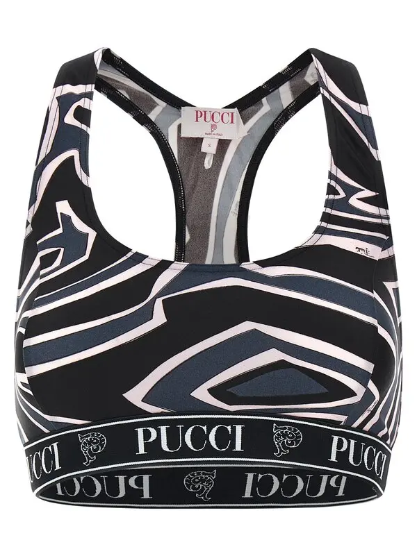 Emilio Pucci Labirinto Print Sports Top - Black