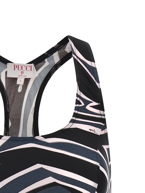 Emilio Pucci Labirinto Print Sports Top - Black