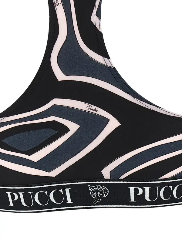 Emilio Pucci Labirinto Print Sports Top - Black