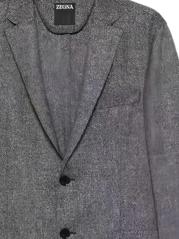 Zegna Buttoned Herringbone-pattern Blazer