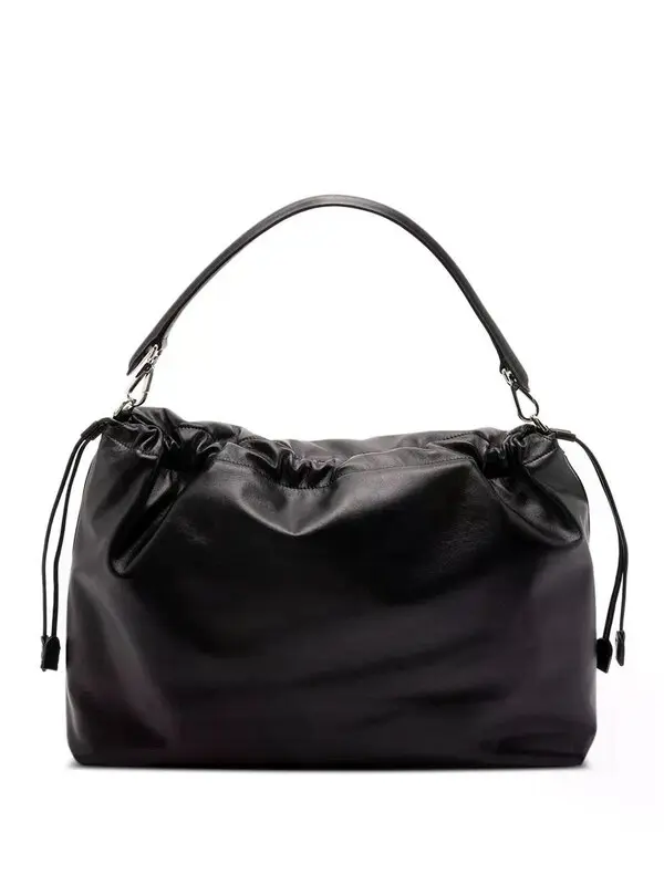 Fendi Maxi Flux Leather Shoulder Bag - Black