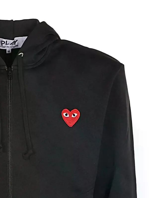 Play Comme Des Garcon Zip Logo Patch Sweatshirt - Black