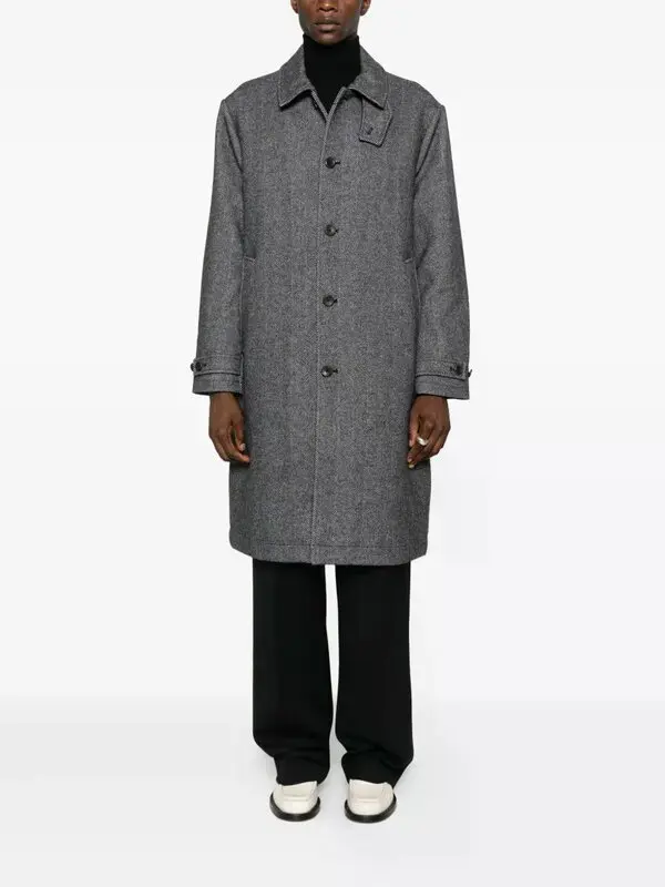 Calvin Klein Single-breasted Herringbone Coat