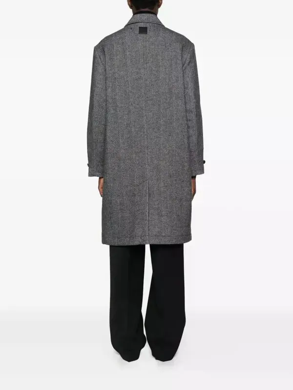 Calvin Klein Single-breasted Herringbone Coat