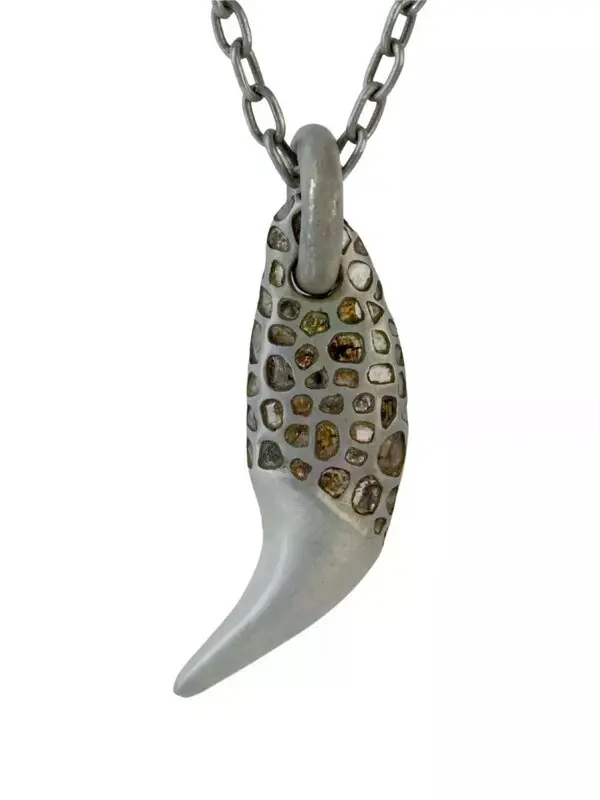 PARTS OF FOUR Bear Tooth Pavé Necklace - Silver