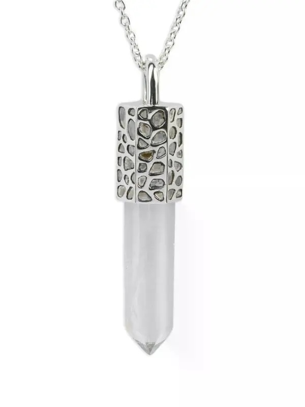PARTS OF FOUR Pavé Lemurian Quartz Talisman Necklace - Silver