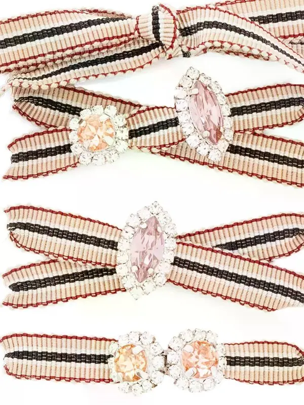 GOLDEN GOOSE Striped Crystal-appliqué Shoelaces