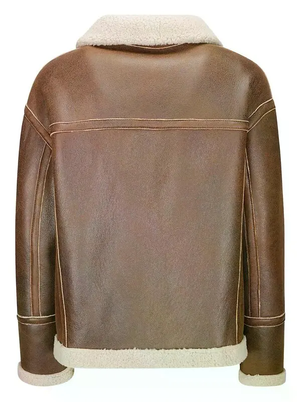 SALVATORE SANTORO Shearling-collar Leather Jacket