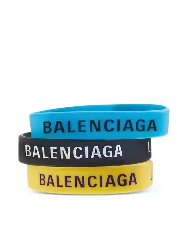 Balenciaga Limited-edition Logo Print Bracelets - Blue