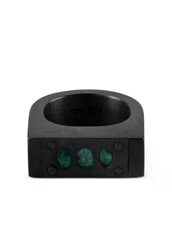 PARTS OF FOUR Plate Emerald Ring - Black