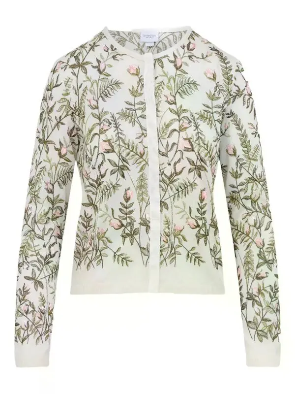 Giambattista Valli Floral Motif Cardigan - White