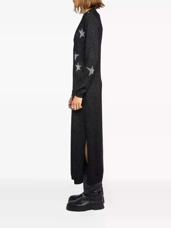 Zadig&Voltaire Stellly Merino Wool Maxi Dress With Lurex Stars
