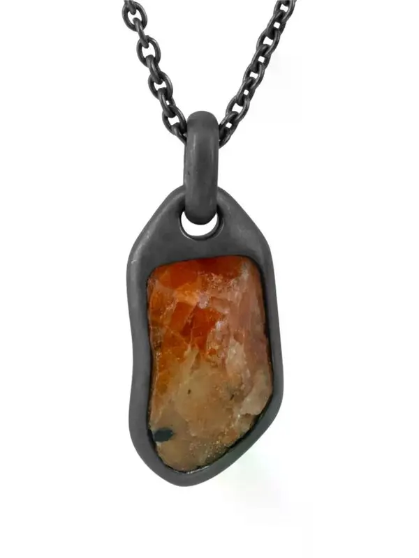 PARTS OF FOUR Halos Sunstone Pendant Necklace - Black