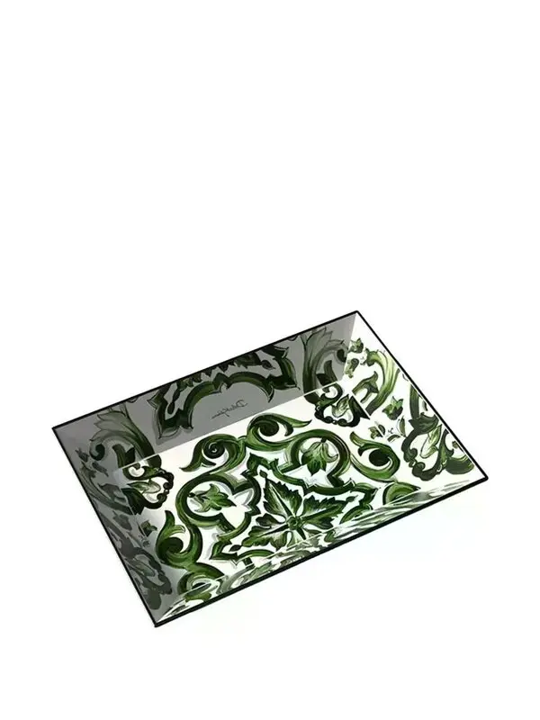 Dolce & Gabbana Majolica Floral Decorative Tray - Green