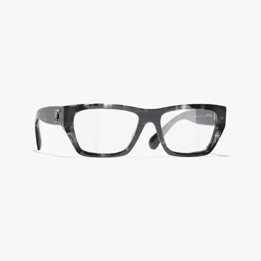 Chanel Rectangle Eyeglasses - Black Tweed