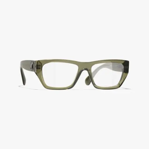 Chanel Rectangle Eyeglasses - Olive