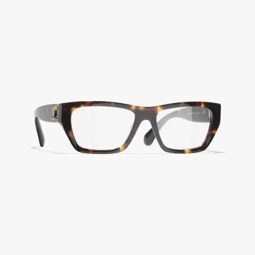 Chanel Rectangle Eyeglasses - Tortoise Tweed