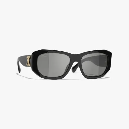 Chanel Rectangle Sunglasses - Black
