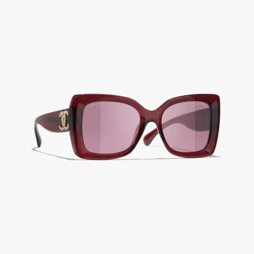 Chanel Square Sunglasses - Burgundy
