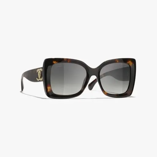 Chanel Square Sunglasses - Tortoise Tweed