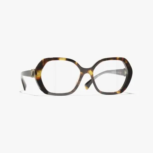 Chanel Square Eyeglasses - Tortoise Tweed