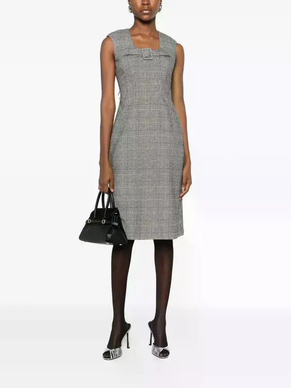 ERMANNO FIRENZE Checked Midi Dress