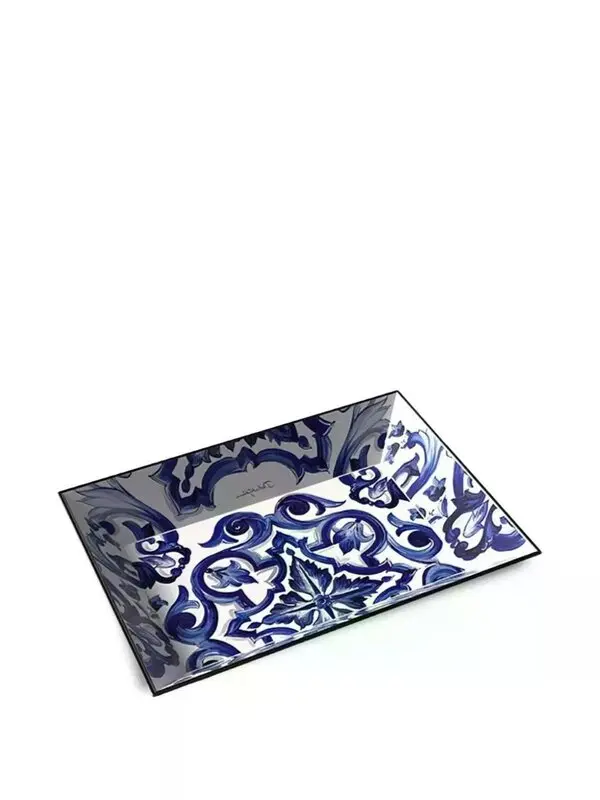 Dolce & Gabbana Mediterranean Floral Decorative Tray - Blue