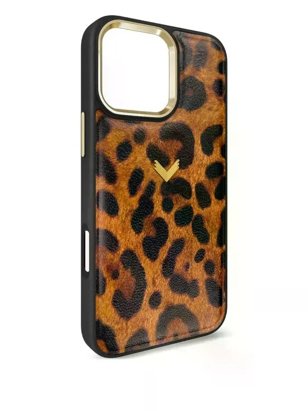 VELANTE Leopard-print Iphone 16 Pro Phone Case - Brown