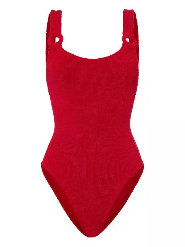 Hunza G Domino Hoop-detail One-piece Swimsuit - Red