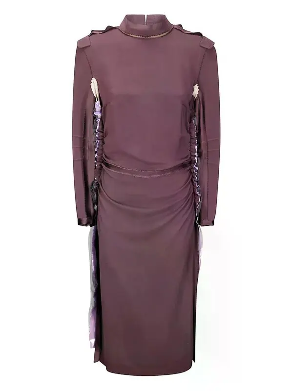 MAISON MARGIELA Ruffled-trim Dropped Midi Dress - Purple