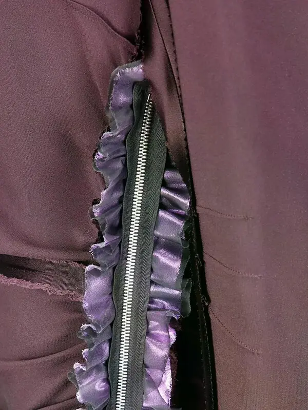 MAISON MARGIELA Ruffled-trim Dropped Midi Dress - Purple
